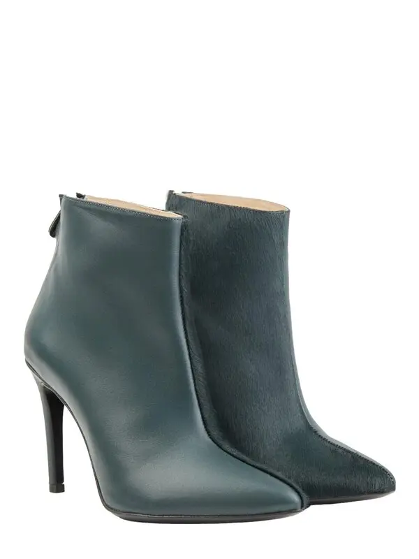 ROSAMUND MUIR LONDON Paulina Duo Texture Dark Boots - Green
