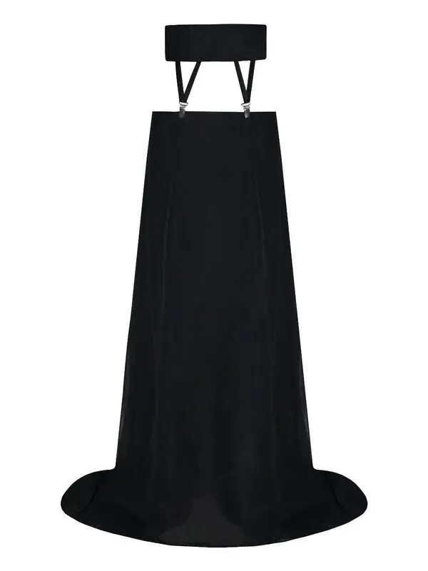 VESTIAIRE D'UN OISEAU LIBRE Maxi Suspender Skirt - Black
