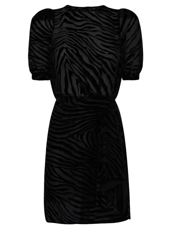SVETA MILANO Joan Short Devoré-velvet Dress - Black