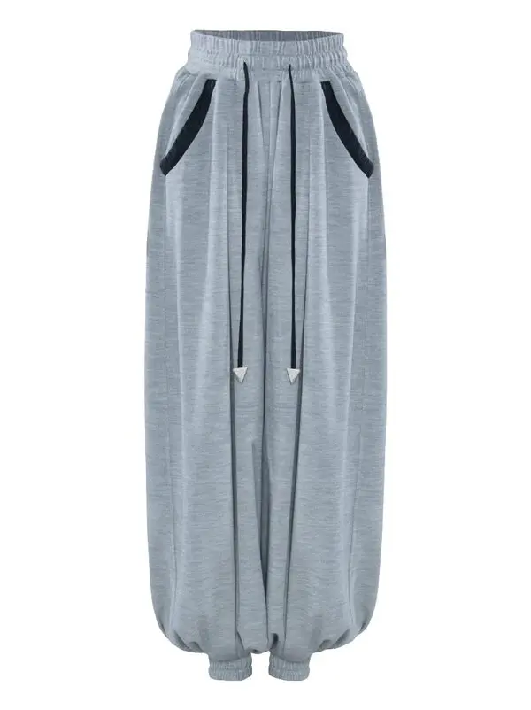 VESTIAIRE D'UN OISEAU LIBRE Wool Jersey Drawstring Pants - Grey