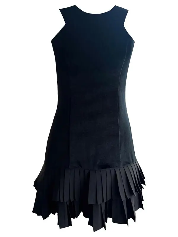 MIRIMALIST Velvet Halterneck Mini Dress - Black