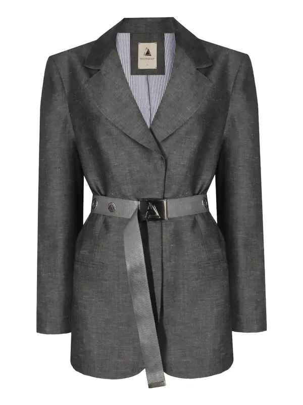 MIRIMALIST Janset Linen Blazer - Grey