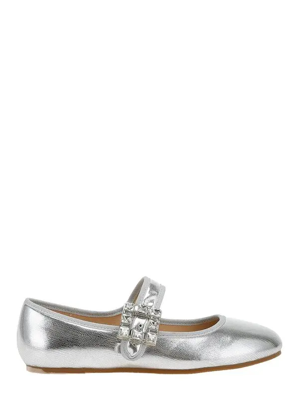 RAG & CO Upstage Brooch Mary Jane Ballerinas - Silver