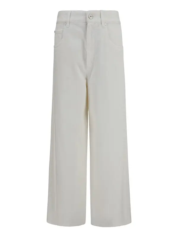 Brunello Cucinelli High-rise Palazzo Jeans - Cream