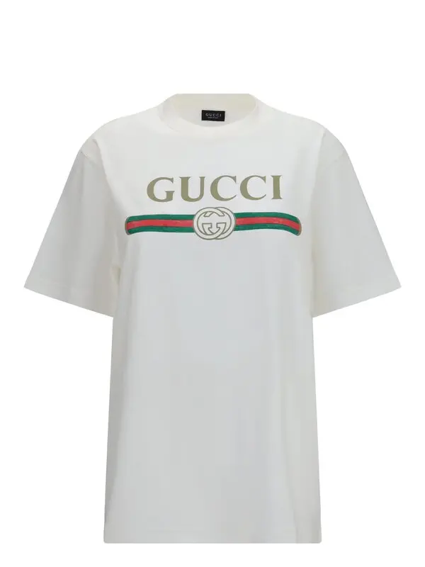 Gucci Regular Fit Cotton-silk T-shirt - Multicolor