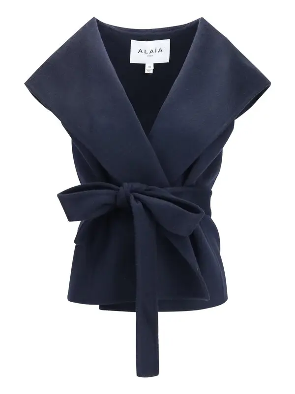 Alaïa Hooded Cashmere Jacket - Blue