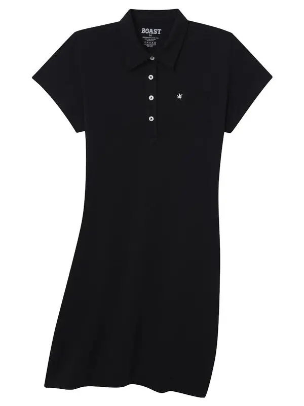 BOAST Pima Cotton Club Polo Dress - Black
