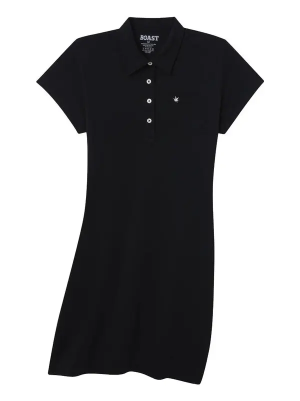 Boast Pima Cotton Club Polo Dress - Black