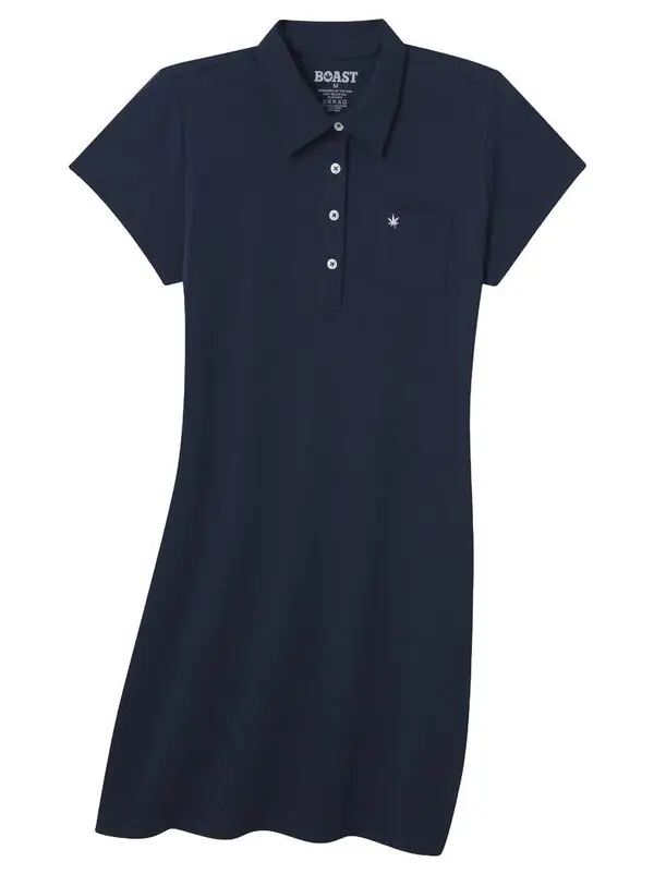 BOAST Pima Cotton Club Polo Dress - Navy