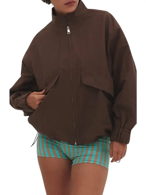 FIND ME NOW Sable Zip Up Jacket - Coffee