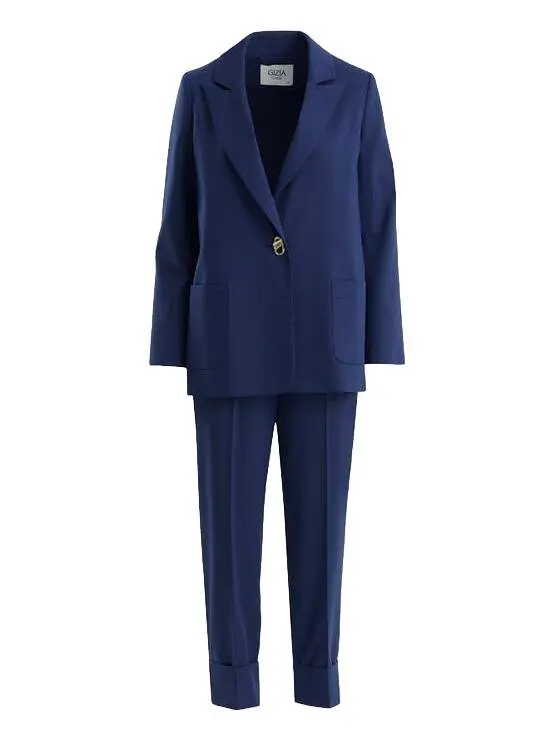GIZIA Single-button Blazer Suit - Blue