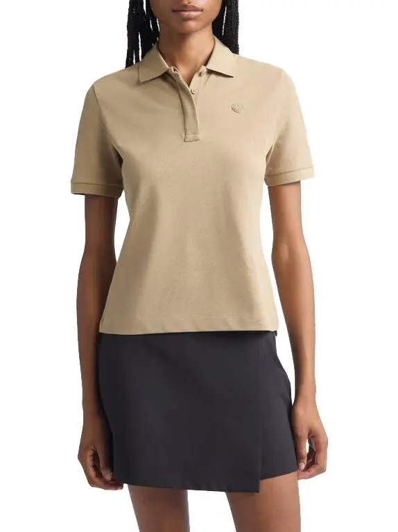 Moncler Logo Patch Polo - Beige