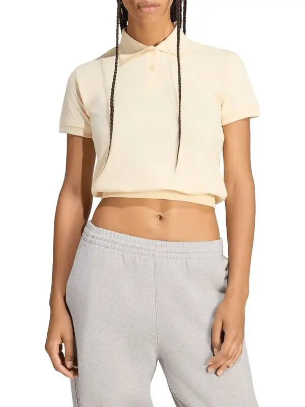 ADIDAS ORIGINALS Piqué Knit Polo Shirt - Warm Vanilla