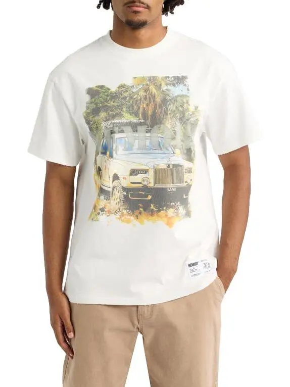 MEMORY LANE Explorer Oversize Cotton Graphic T-shirt - Antique White