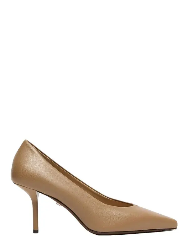 Max Mara Soft Nappa Leather Court Shoes - Mud