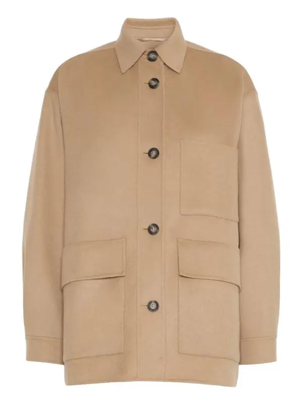 Max Mara Double Wool Oversize Shirt Jacket - Camel