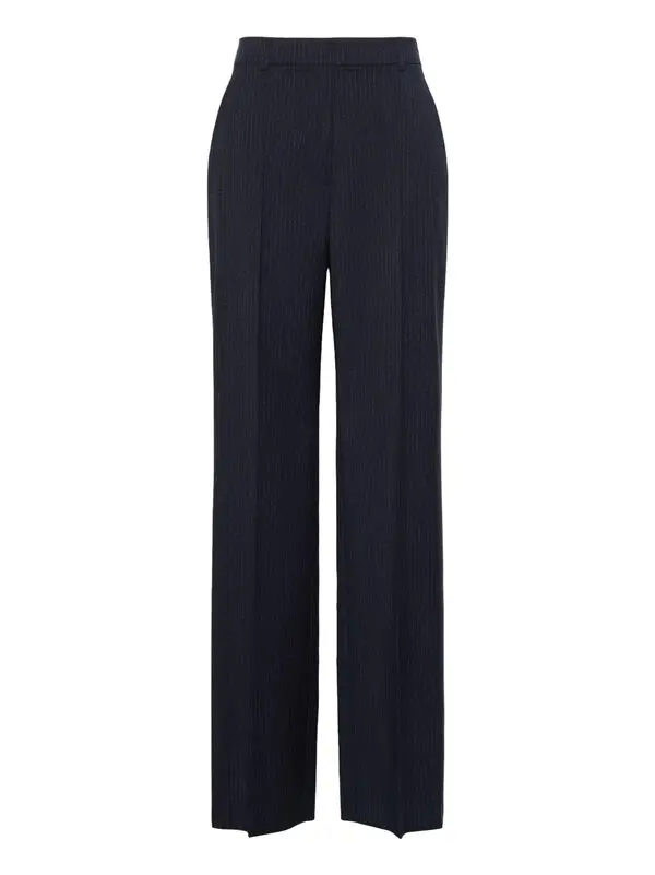 Max Mara Tailored Wool Trousers - Navy