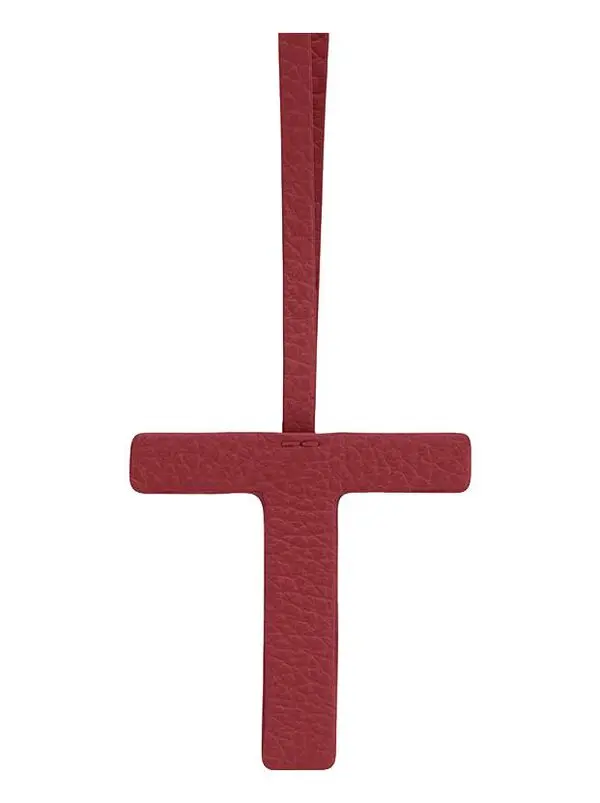 Cuyana Letter Keychain T - Ruby/nude