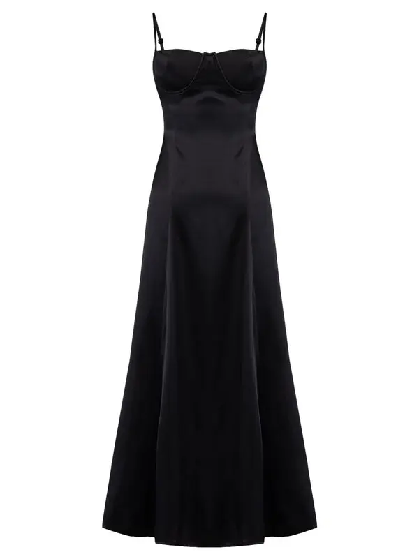 PCFG Your Itch" Silk Maxi Dress - Black