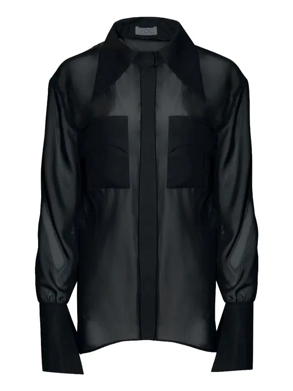VESTIAIRE D'UN OISEAU LIBRE Sheer Shirt - Black