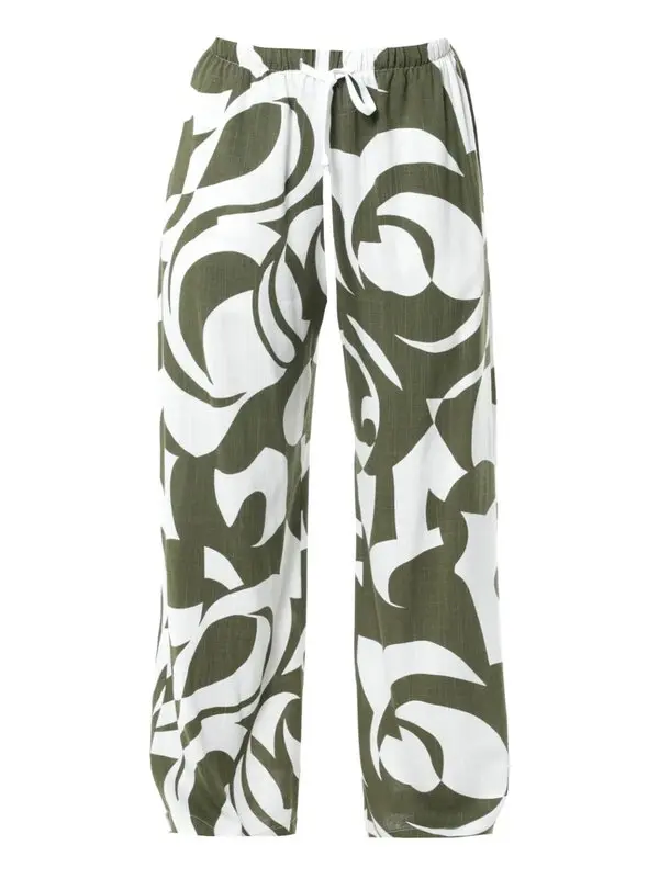 METAMORPHOZA Relaxed Trousers With Print - Green