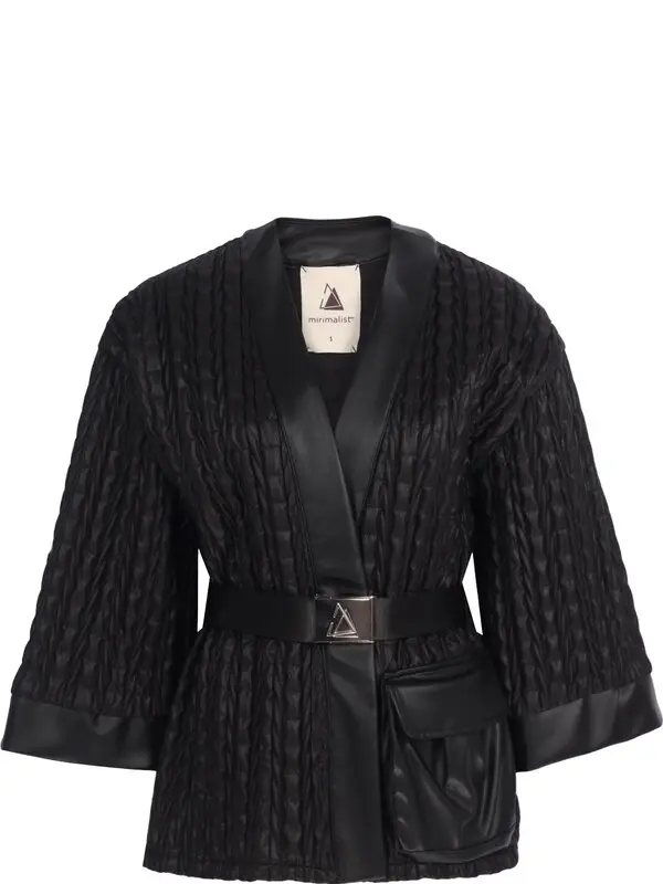 MIRIMALIST Vega Puff Kimono Coat - Black