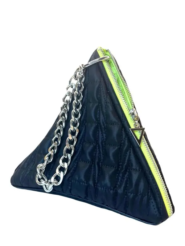MIRIMALIST Triangle Puff Bag With Chain Strap - Black