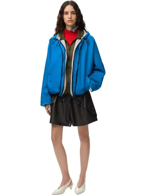 Loewe Technical Shell Hooded Jacket With Drawstring Hem - Blue