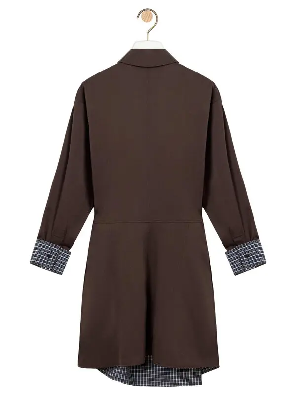Loewe Dress In Cotton And Silk - Brown