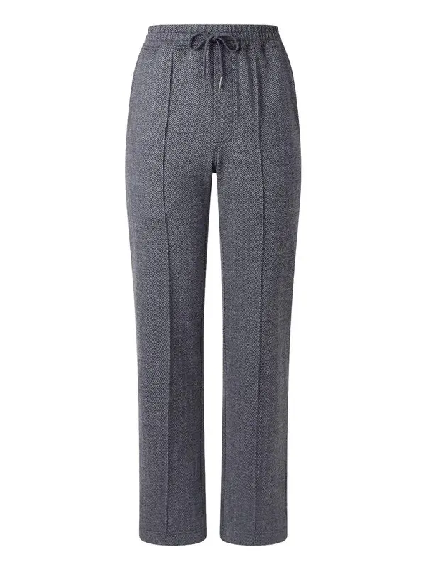TOM FORD Straight-leg Herringbone Drawstring Trousers - Gray