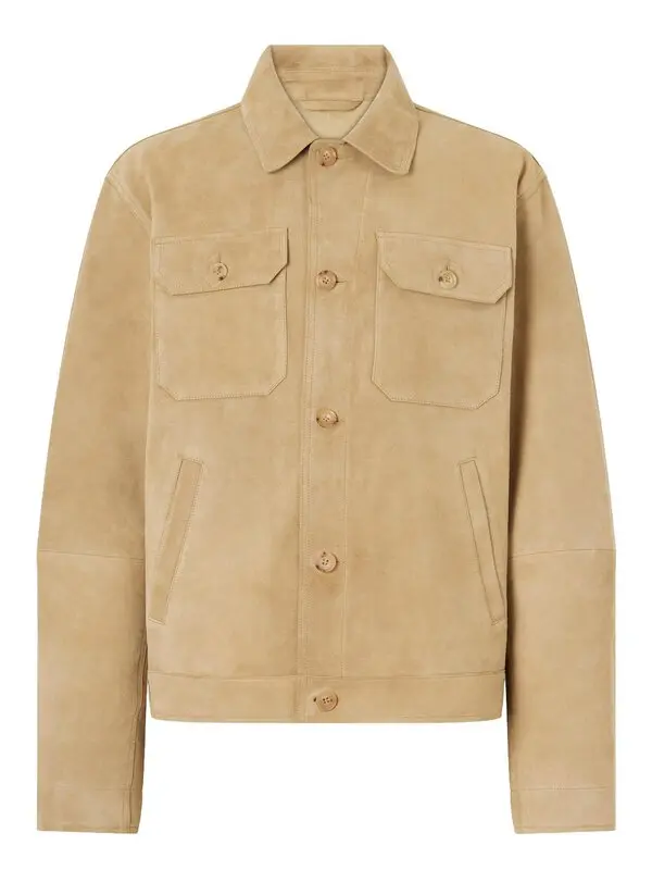 Polo Ralph Lauren Panelled Suede Jacket - Neutrals