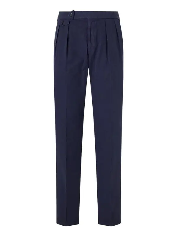 Polo Ralph Lauren Pleated Stretch Cotton Trousers - Blue