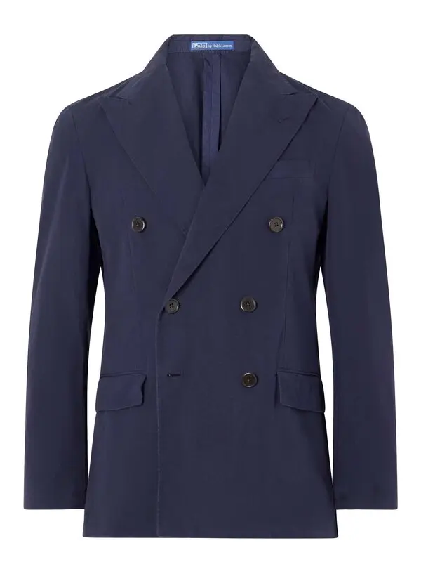 Polo Ralph Lauren Double-breasted Cotton-canvas Suit Jacket - Navy