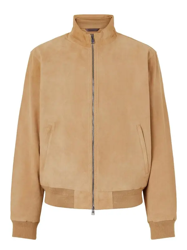 Polo Ralph Lauren Suede Bomber Jacket - Neutrals