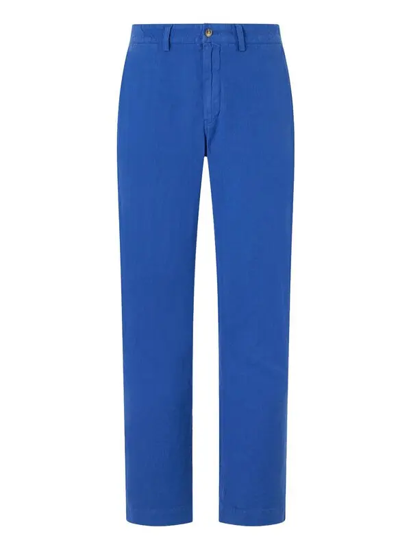 Polo Ralph Lauren Straight-leg Linen And Cotton-blend Trousers - Blue