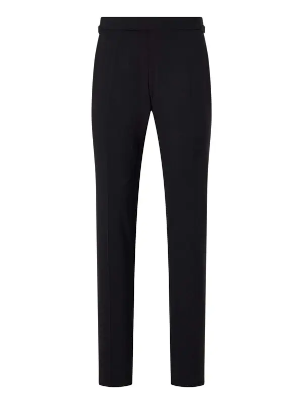 TOM FORD Shelton Straight-leg Stretch-wool Trousers - Black