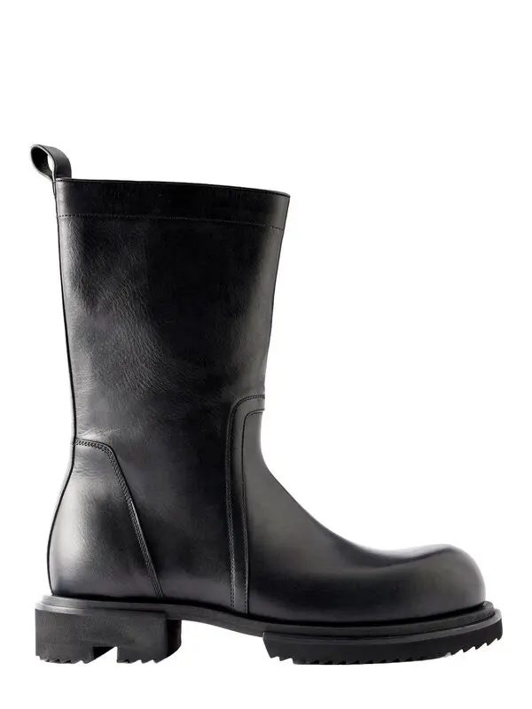 Rick Owens Creeper Gabe Washed Leather Boots - Black