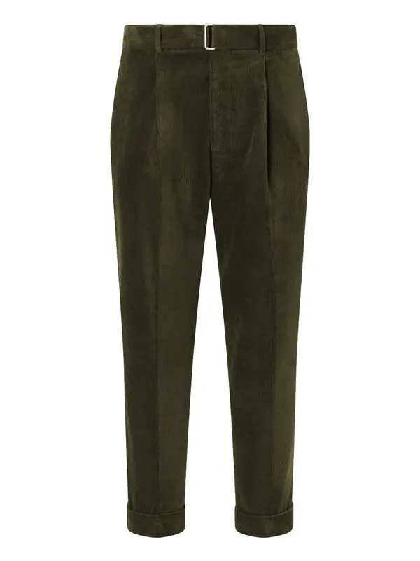 Officine Générale Hugo Straight-leg Corduroy Trousers - Green