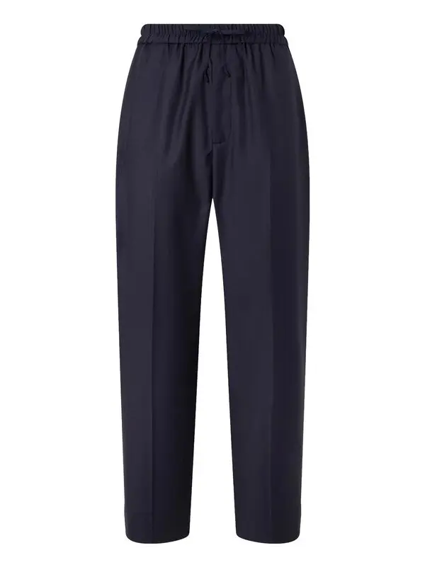 Officine Générale Nilson Straight-leg Trousers In Wool, Cashmere, And Silk Blend - Blue