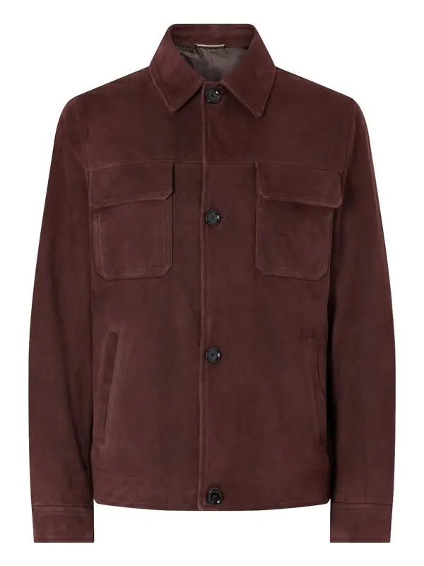 LARDINI Suede Jacket - Brown