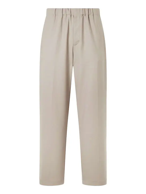 LARDINI Straight-leg Stretch-wool Flannel Trousers - Beige