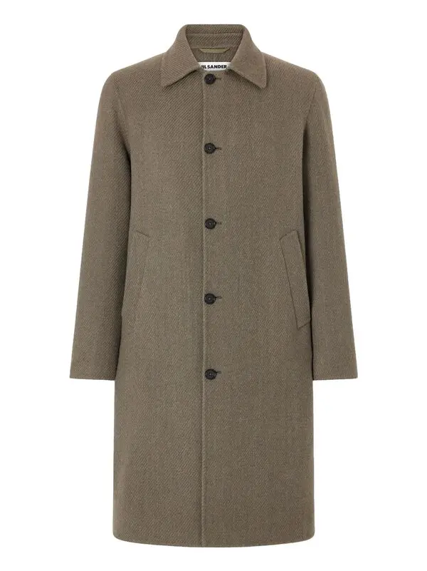 JIL SANDER Virgin Wool Trench Coat - Brown