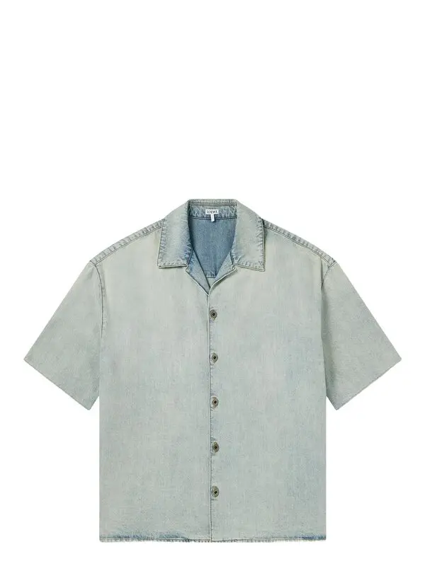 Loewe Camp-collar Denim Shirt - Blue