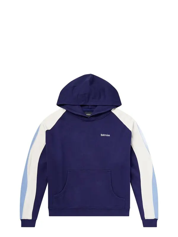 NAHMIAS Embroidered Cotton-jersey Hoodie - Blue