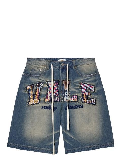 VALE FOREVER Embellished Denim Shorts - Blue
