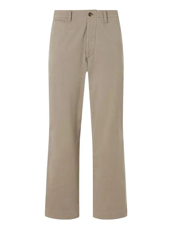 DRAKE'S Wide-leg Cotton-twill Chinos - Brown