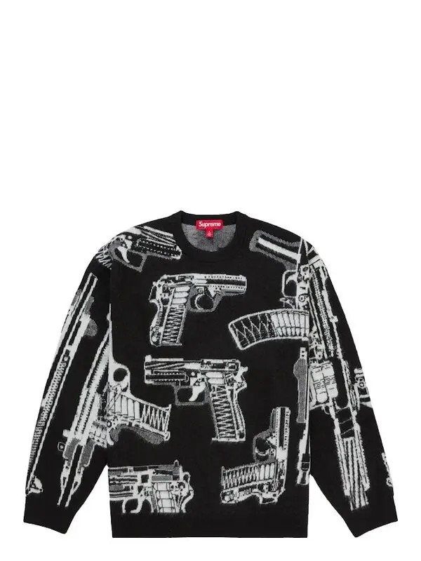 Supreme Guns All-over Print Sweater - Black