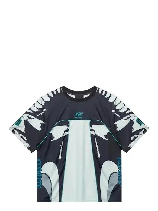 RtA Soren Bike Black Racing T-shirt - Light Teal