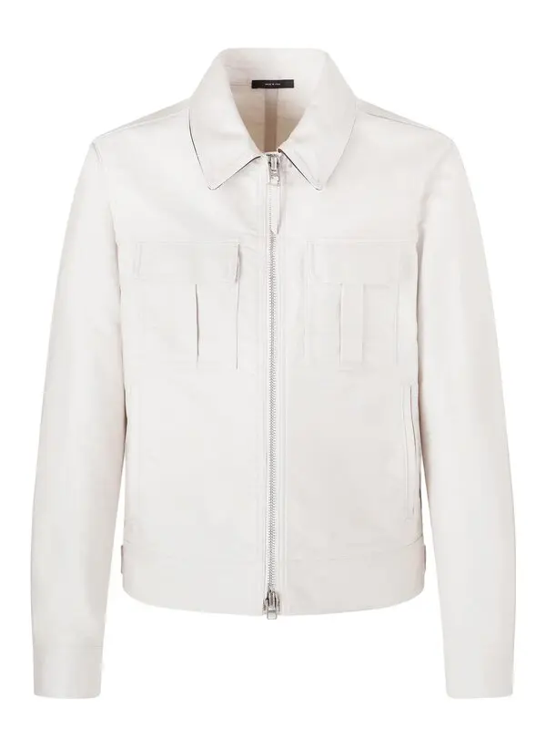 TOM FORD Slim-fit Cotton-satin Blouson Jacket - Neutrals