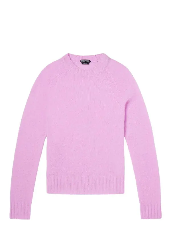 TOM FORD Brushed Cashmere Crewneck Sweater - Pink